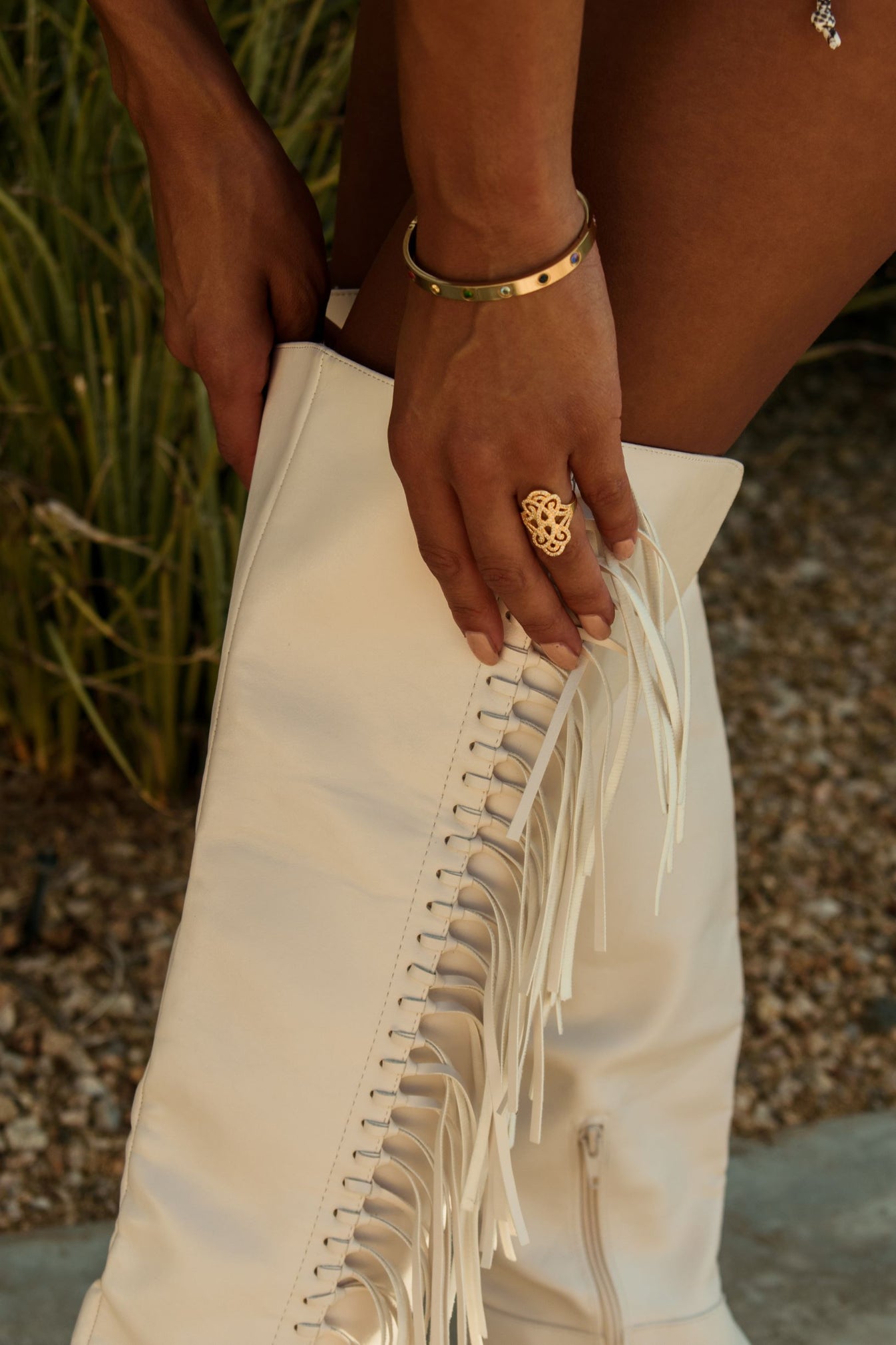 Chakra Healing Stone Bangle, 18k Gold finished Stainless Steel – Seven ...